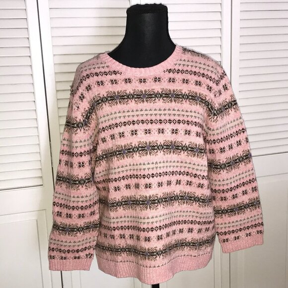 Ralph Lauren | Sweaters | Ralph Lauren Knit Sweater Pink Fair Isle ...